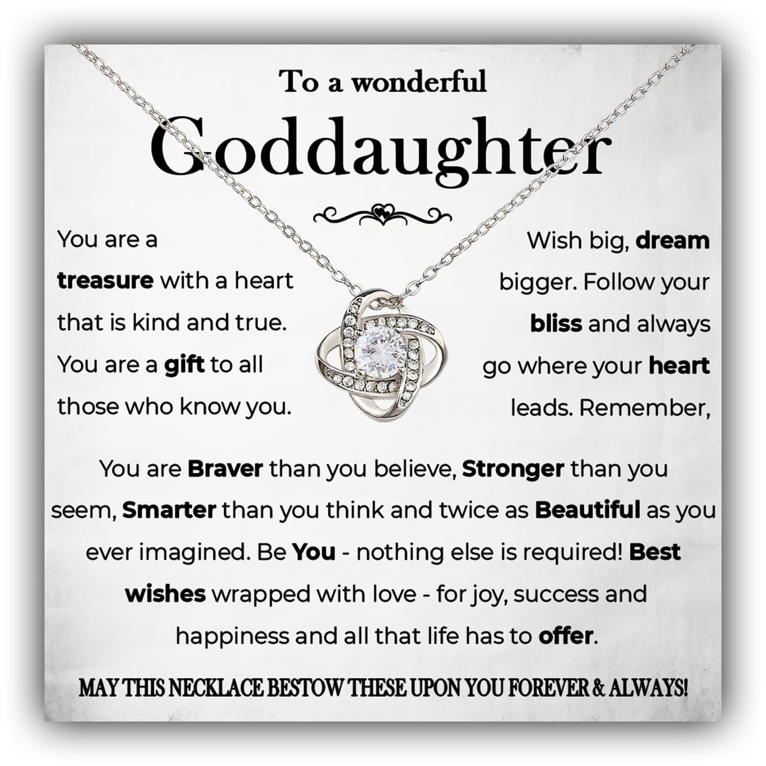 To My Goddaughter Necklace From Godmother, Goddaughter From Godmother ...