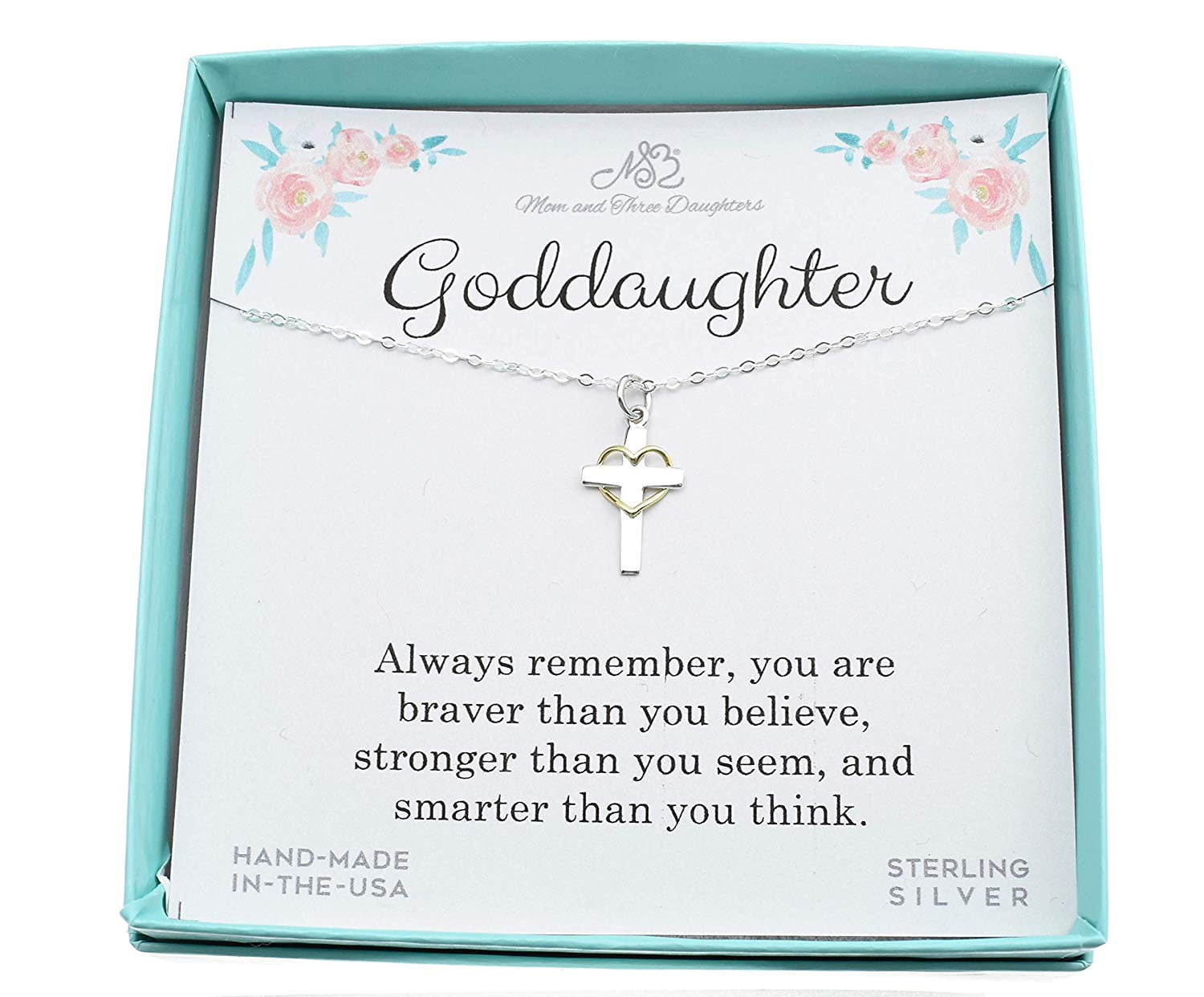 Goddaughter Necklace in Sterling Silver and Bronze. Gift for Godparent ...