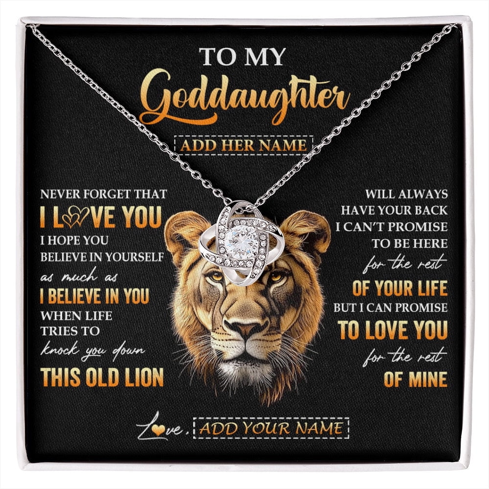 Goddaughter Old Lion Love Necklace, Gold Love Knot Necklace - Walmart.com