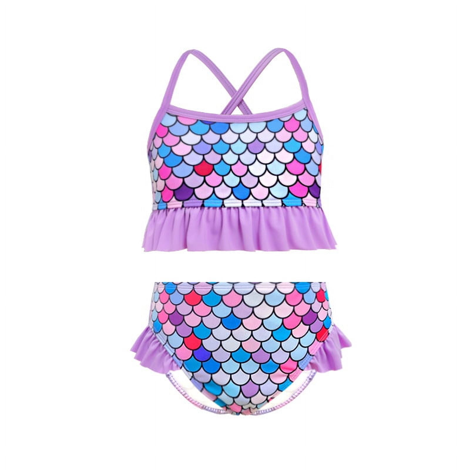 Godderr 2PCS Girls Suspenders Swimsuits Outfits for Toddler Kids ...