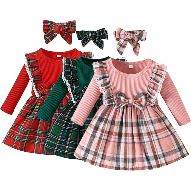 Godderr 3-24M Newborn Toddler Girls Christmas Dress Baby Ruffle Casual ...