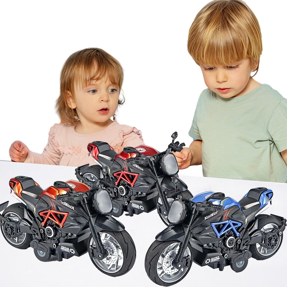 Godderr 3-9 Year Kids Motorcycle Toys Toddler Inertia Motorcycle Racing ...