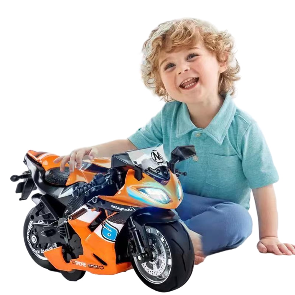 Godderr 3-9 Year Kids Motorcycle Toys Toddler Inertia Motorcycle Racing ...
