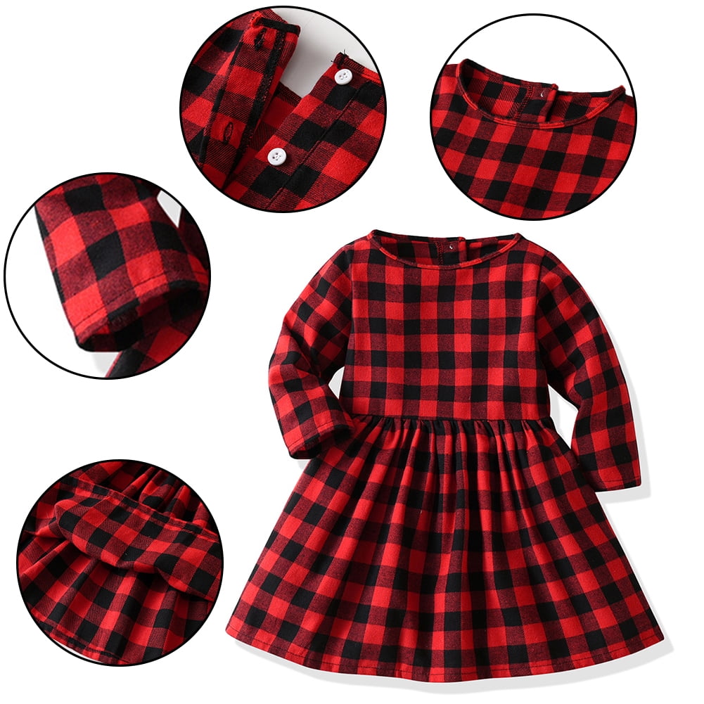 Godderr 3M-6Y Newborn Kids Fall Winter Christmas Outfit 3PCS Girls Tunic Dress Pants Princess ...