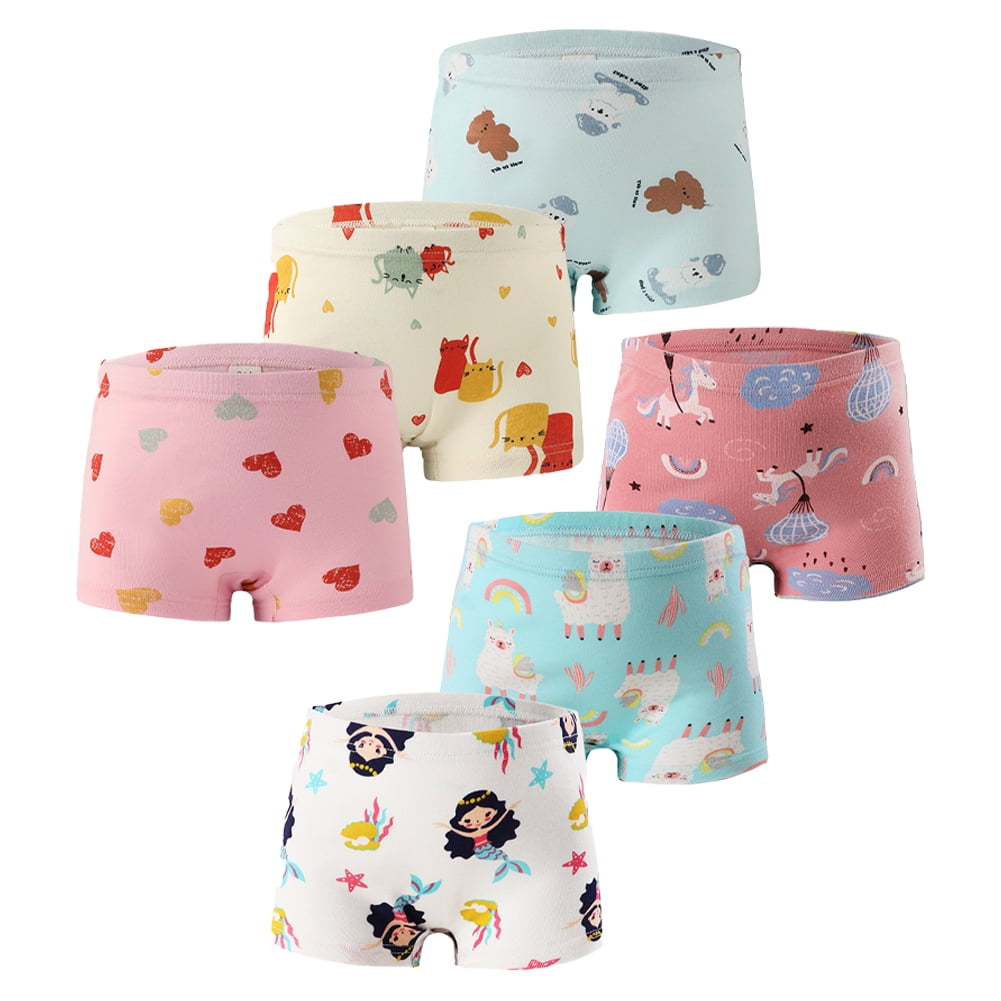 Godderr 3PCS Toddler Kids Cottonboxer Briefs for Girls 2-12 Years Soft ...