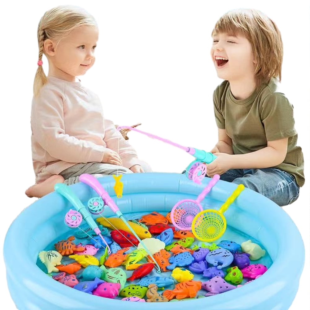 Godderr 60PCS Kid Toys for Toddler Baby Magnetic Fishing Toys Game Set ...