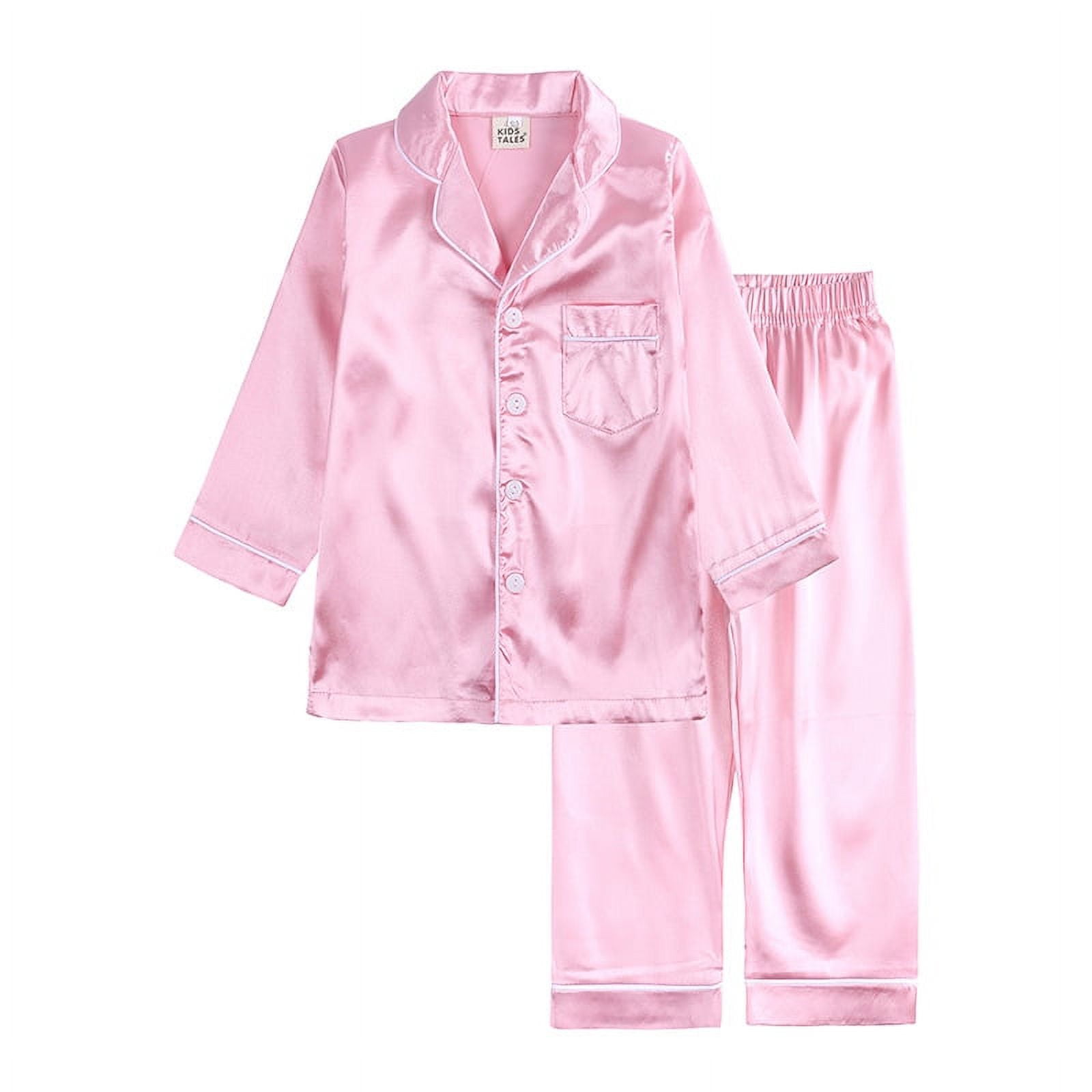 Godderr 9m-13t Toddler Kids Silk Pajamas Set Soft Satin Pajama ...