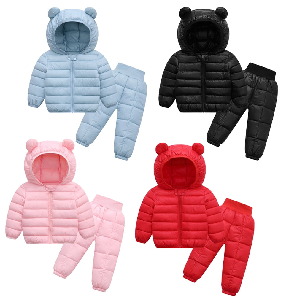 Godderr Baby Toddler Snowsuit Set for Newborn Boys Girls down Jacket and Pants 2PCS Winter ...