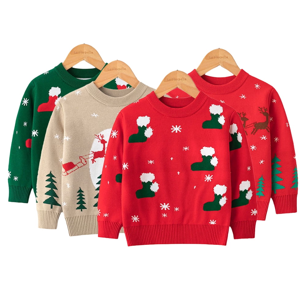 Godderr Boys Girls Christmas Sweaters for Baby Kids Winter Pullover ...