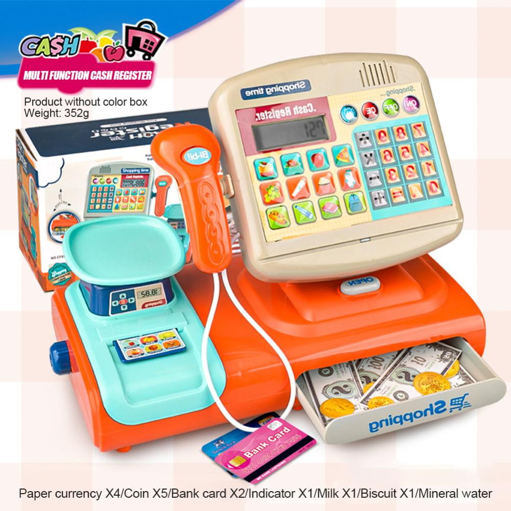 Godderr Cash Register Toy Playset,Pretend Play Money Kids Calculator ...