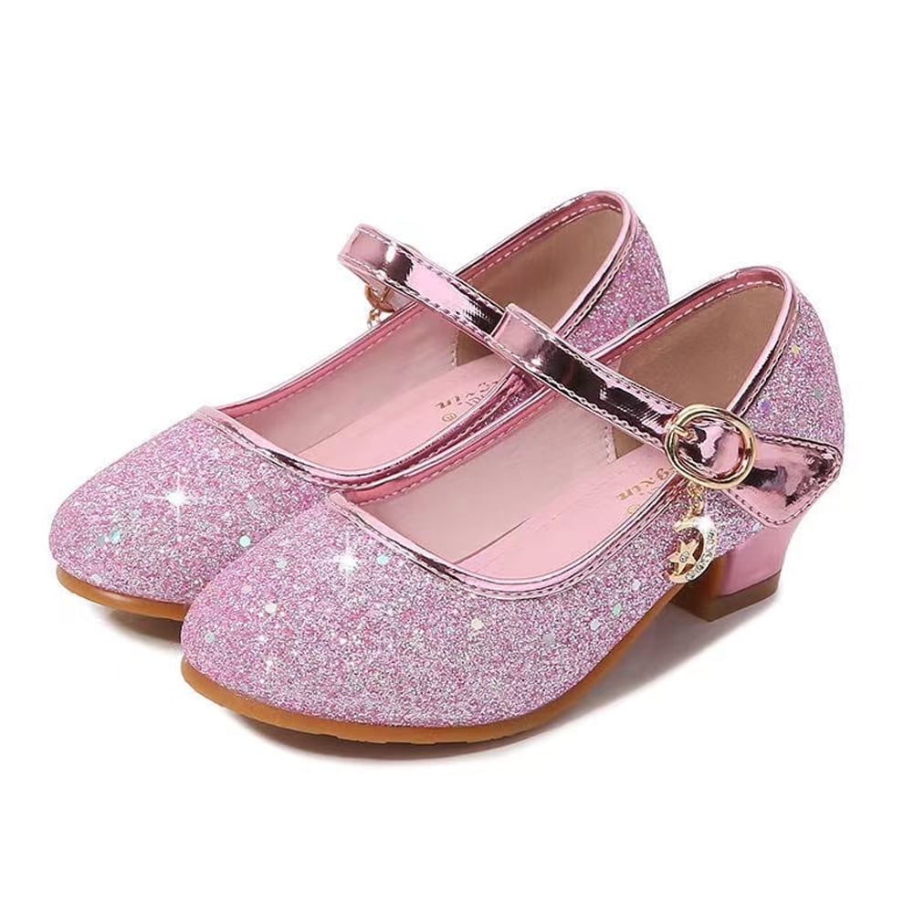 Godderr Girl's Adorable Sparkle Princess Shoes Low Heel Party Girls ...