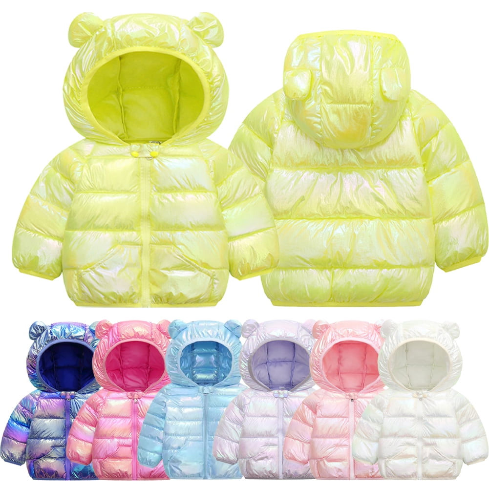 Godderr Girls Boys Cartoon Down Coats Hodded Winter Fall Jackets Colorful Padded Outwears with ...