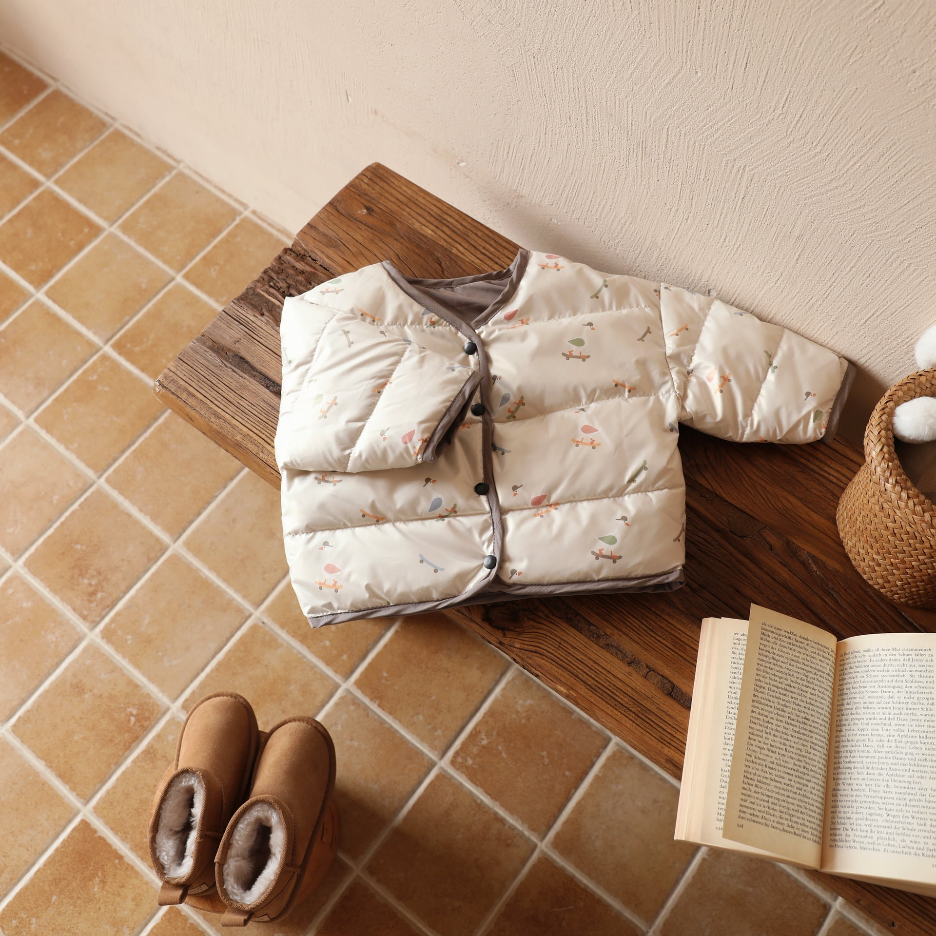 Godderr Girls Boys Floral Down Jackets for Toddler Baby 1-7Y Non-washable Lightweight Coats ...