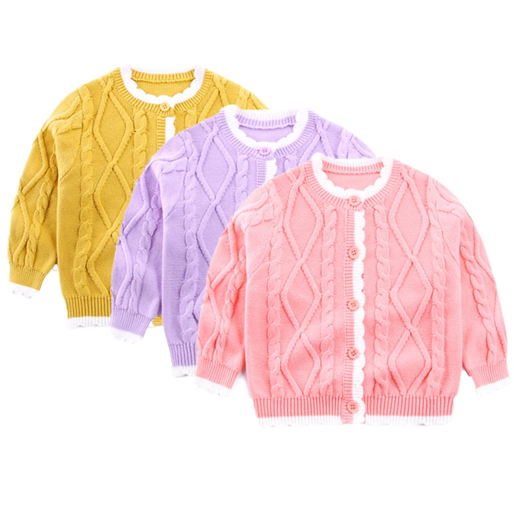 Godderr Girls Fall Cardigan Sweaters for Kids Toddler Solid Color Soft ...