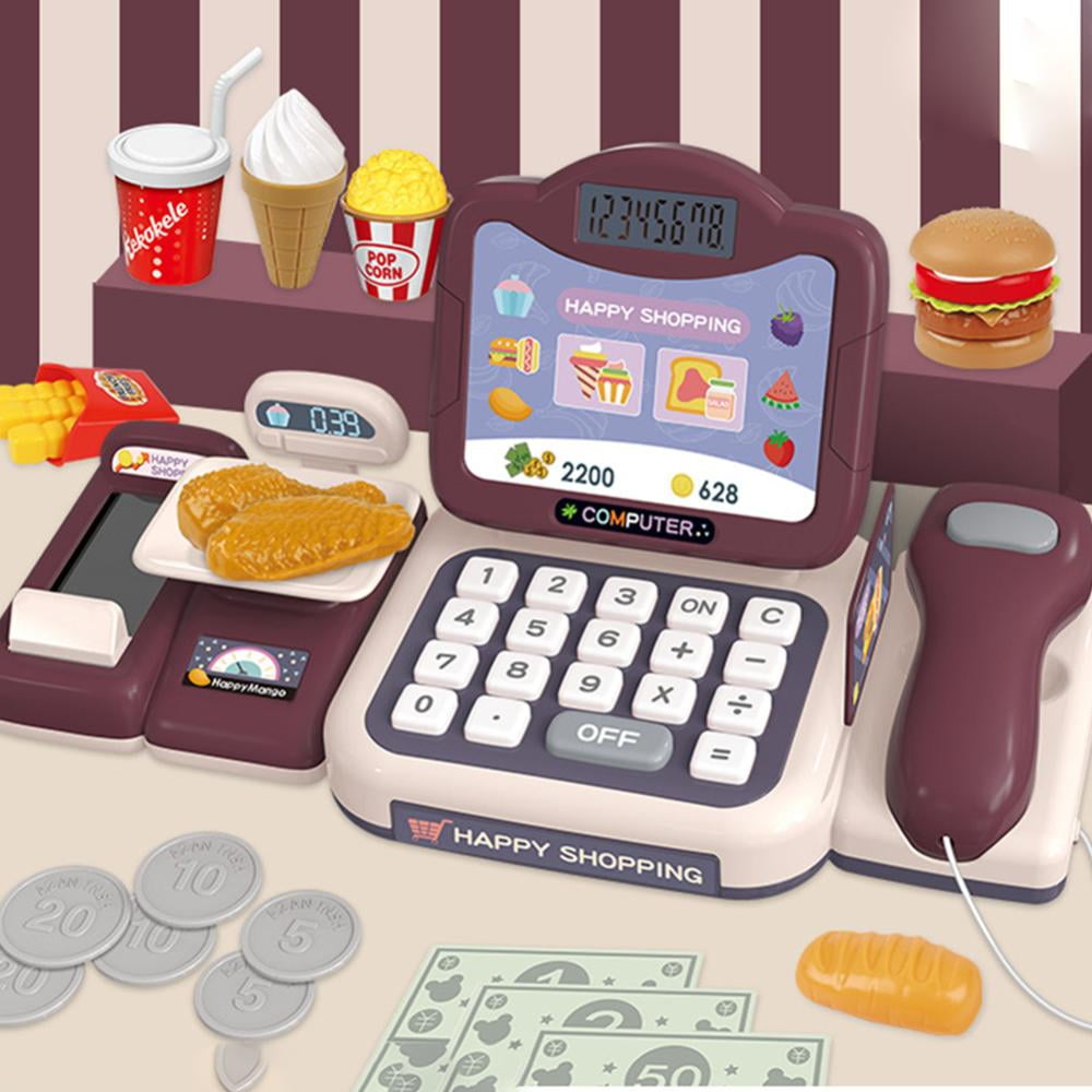 Godderr Kid Cash Register Supermarket Plastic Cash Register Toy ...