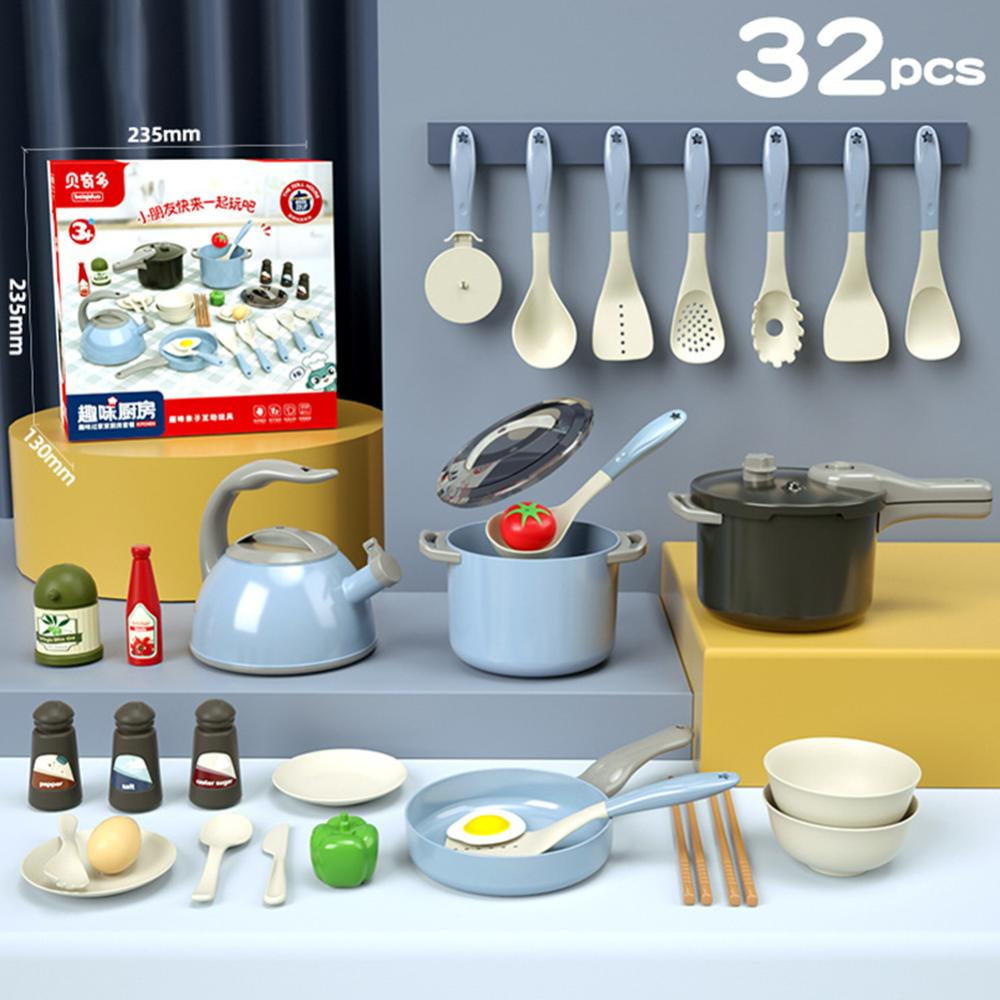 Godderr Kid Play Kitchen Accessories,Fake Food Cooking Toys,Toddler ...