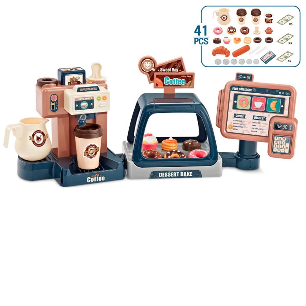 Godderr Kid Toy Coffee Maker Machine /Fake Donuts Toy Pretend Play Set ...