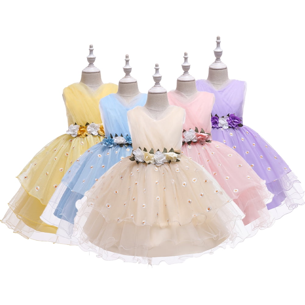 Godderr Kids Baby Girls Princess Dresses Flower Girl Dress Sequin Tutu ...