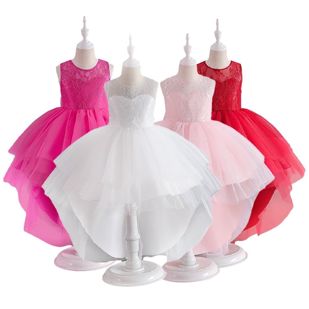 Godderr Kids Baby Girls Wedding Dress Sleeveless Dress 4-12Y Toddler ...