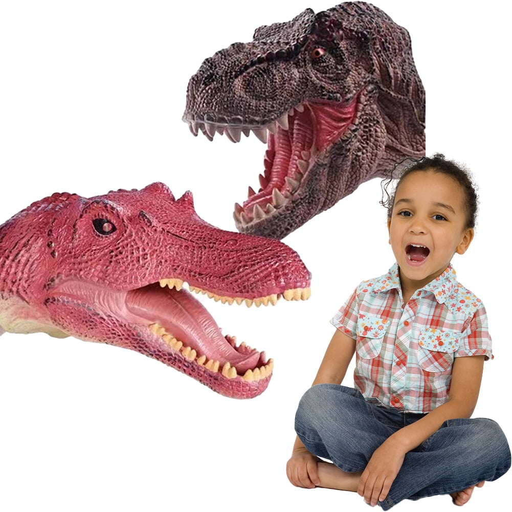 Godderr Kids Boys Dinosaur Hand Puppets Toys for Toddler Rubber Toys ...