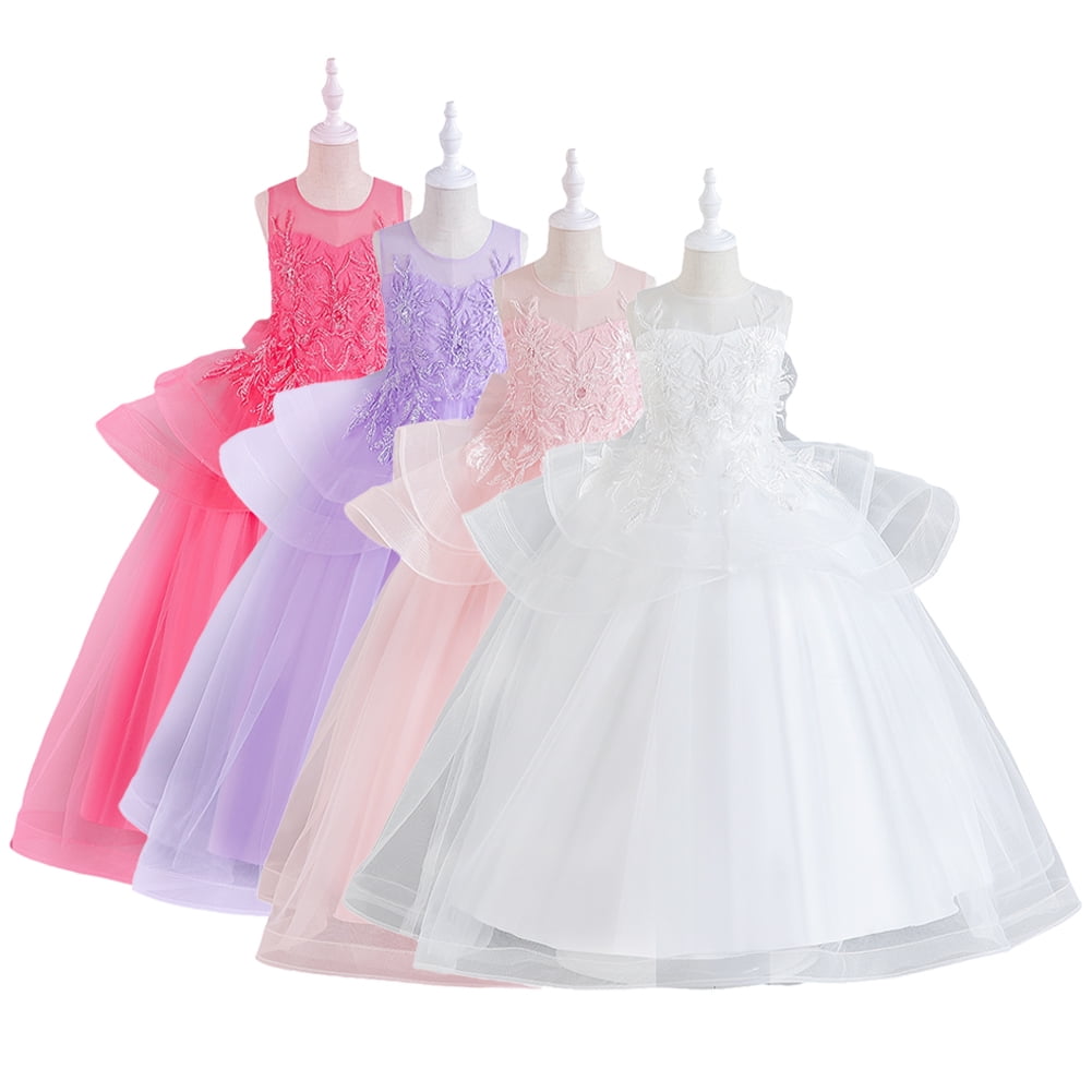 Godderr Kids Girls Dress Pageant Princess Wedding Prom Ball Gown ...