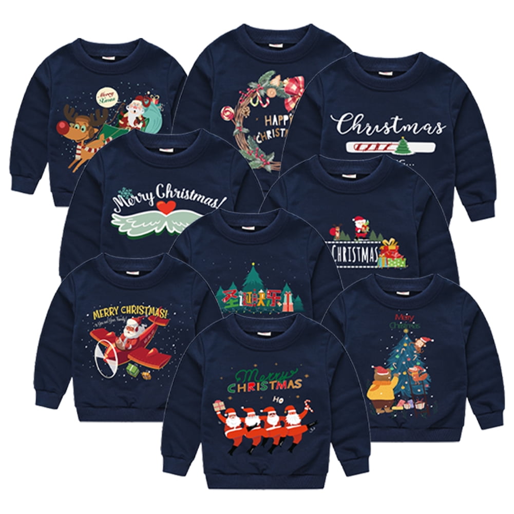 Godderr Kids Toddler Boys Girls Christmas Cartoon Printing Sweatshirt ...