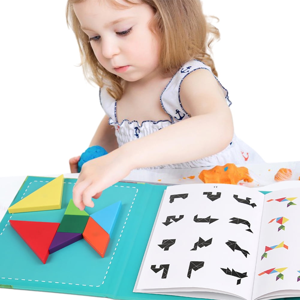 Godderr Kids Toddler Puzzle Blocks Set Toys Wooden Flat Picture Toy ...