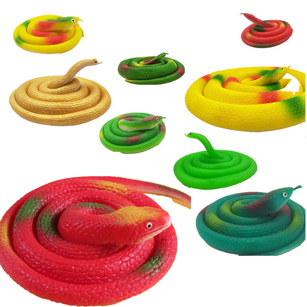Godderr Kids Toddler Rubber Toys Snakes Scary Snake Toys Garden Props ...