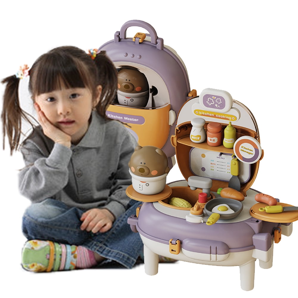 Godderr Kids Toddlers Kitchen Cooking Toys Set Baby Family Play Kitchen ...