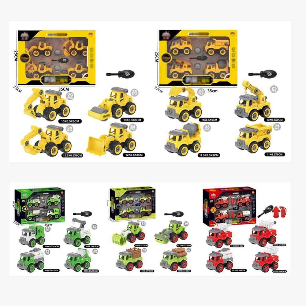 Godderr Kids Toys 4PCS Disassembly Construction Engineering Toy Car ...