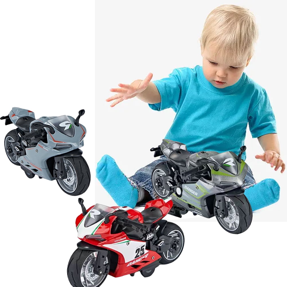 Godderr 3-9 Year Kids Motorcycle Toys Toddler Inertia Motorcycle Racing ...