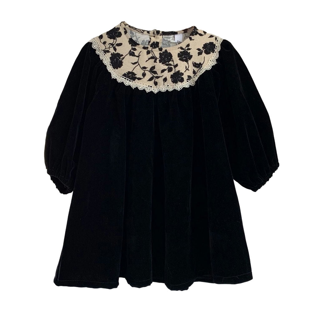 Godderr Newborn Toddler Velvet Princess Dress Lace Lace Dress 9M-4Y ...