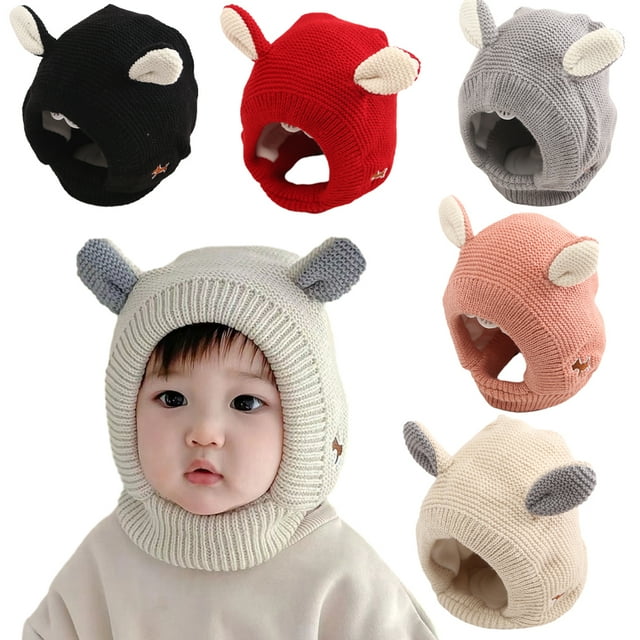 Godderr Newborn Toddler Winter Hats 8 Months-3 Years Old Knitted Cap ...