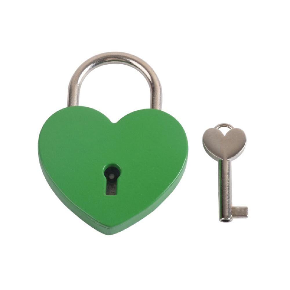 Godderr Small Vintage Metal Heart Shaped Padlock Mini Lock with Keys ...