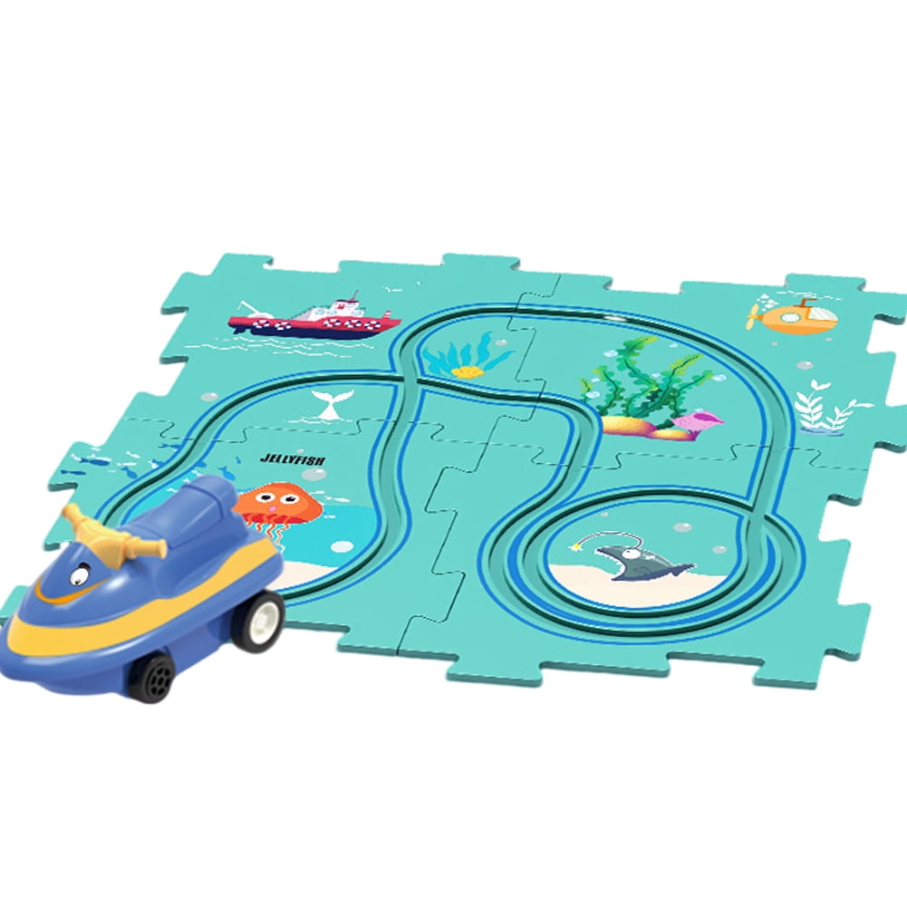 Godderr Toddler Baby Car Jigsaw Puzzle Track Play Set Kids Car Toy ...