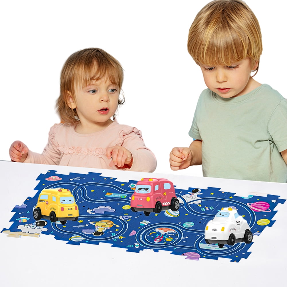 Godderr Toddler Kids DIY Assembling Electric Trolley Jigsaw Puzzle ...