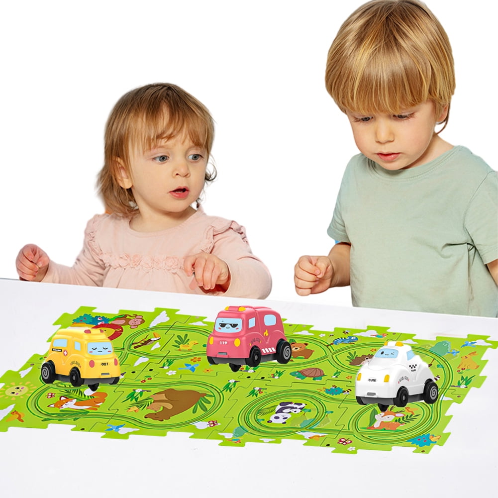 Godderr Toddler Kids DIY Assembling Electric Trolley Jigsaw Puzzle ...