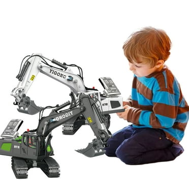 Anpro Remote Control Excavator Toys for Kids, 11 Channel RC ...