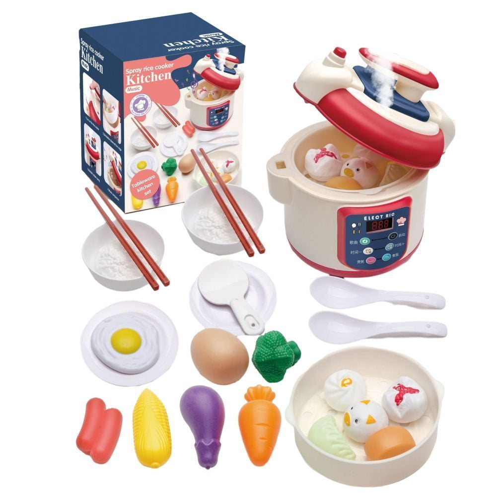 Godderr Toddler Kids Toys Play Kitchen Accessories Set, Rice Cooker ...