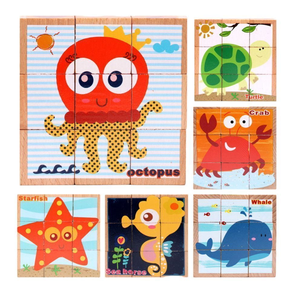 Godderr Toddler Puzzle Toys Wooden Blocks Puzzle Puzzle Educational ...