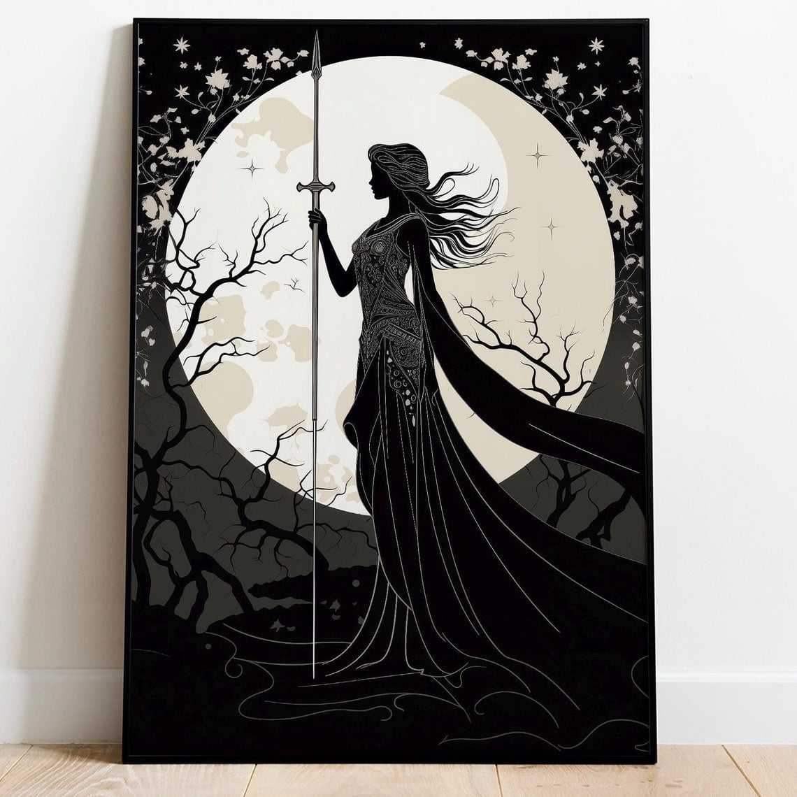 Goddess Athena Wall Art Nouveau Print, Greek Goddess Of War, Greek ...