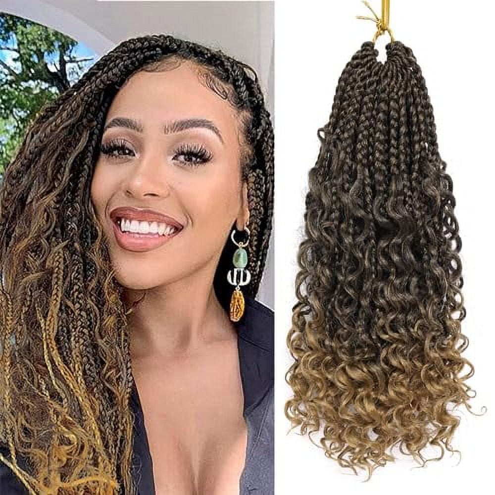 Goddess Box Braids Crochet Hair 14 Inch 8 Packs Pre Looped Bohemian