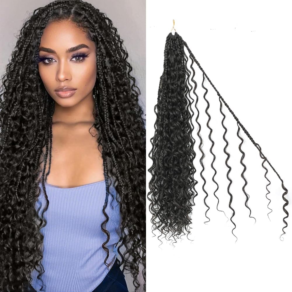 Goddess Box Braids Crochet Hair 8 Packs Boho Box Braids Crochet Hair ...