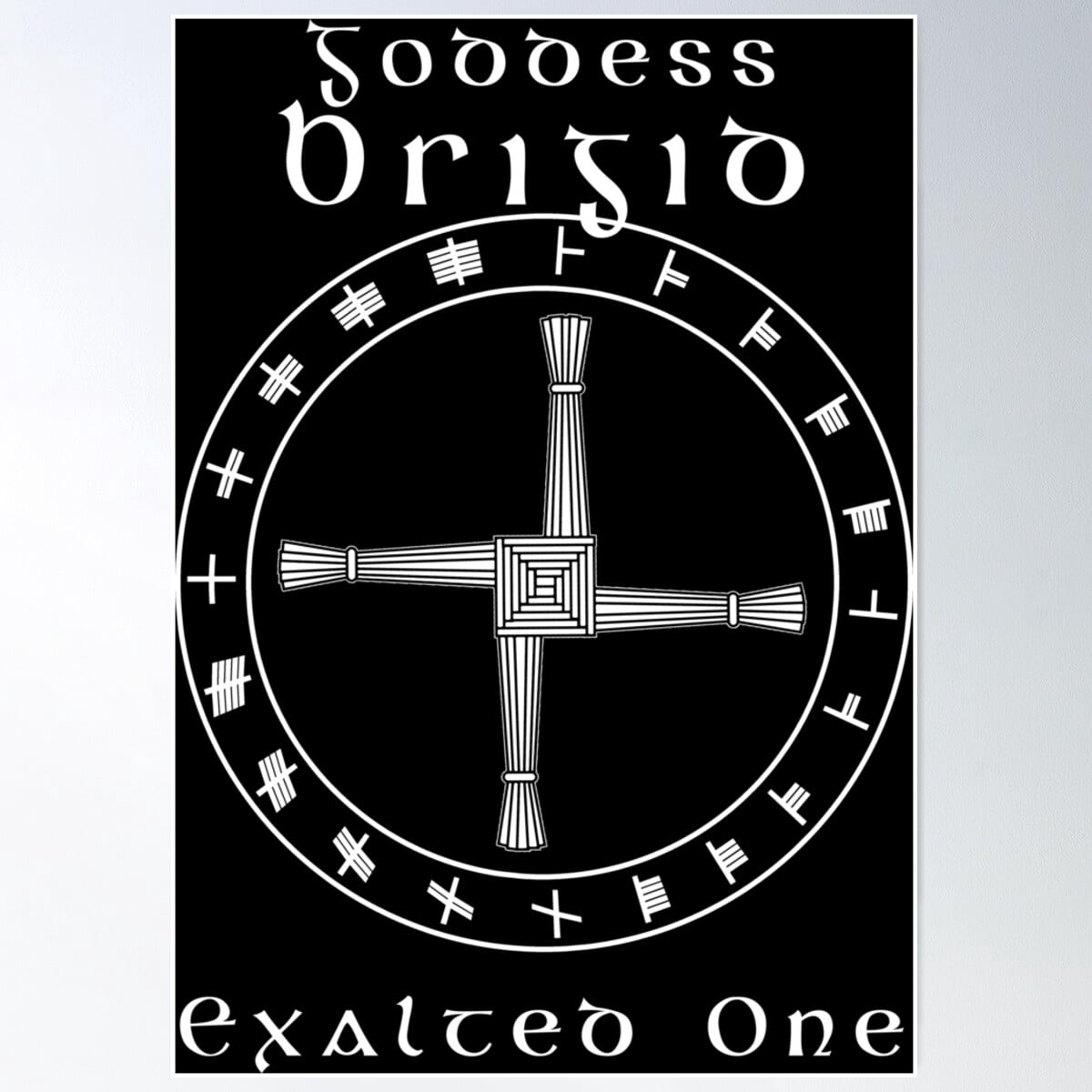Goddess Brigid Symbol (In White) Poster Wall Art, Modern Wall Decor For ...