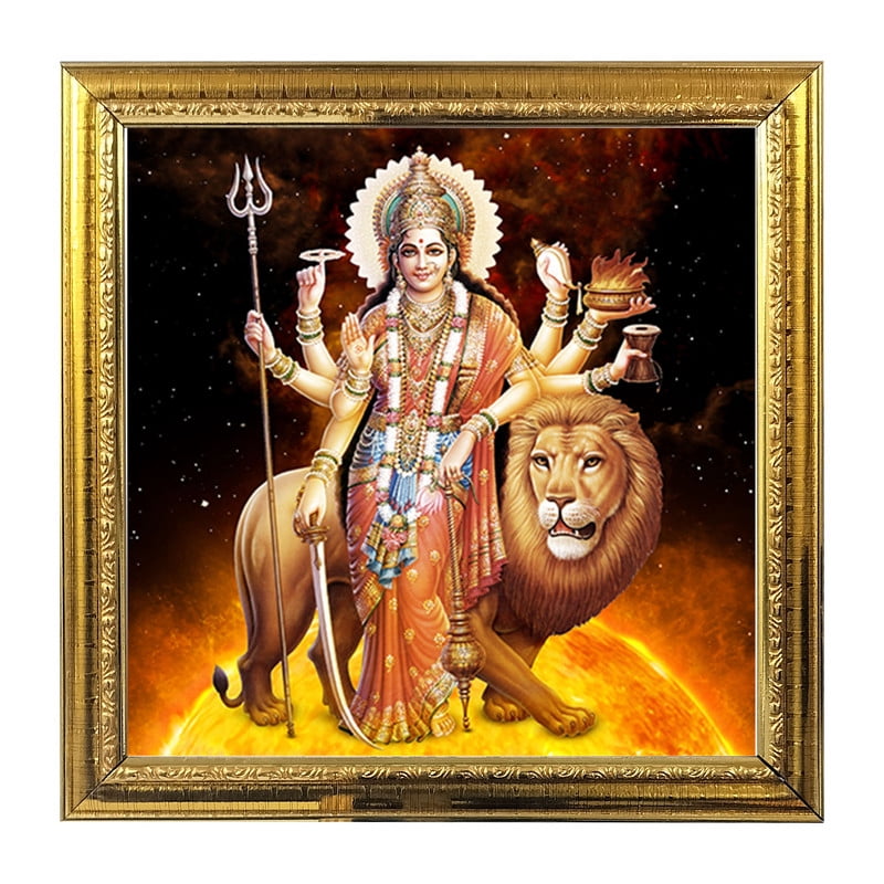 Goddess Durga India God Photo Frame for Pooja Hindu Bhagwan Devi Devta ...