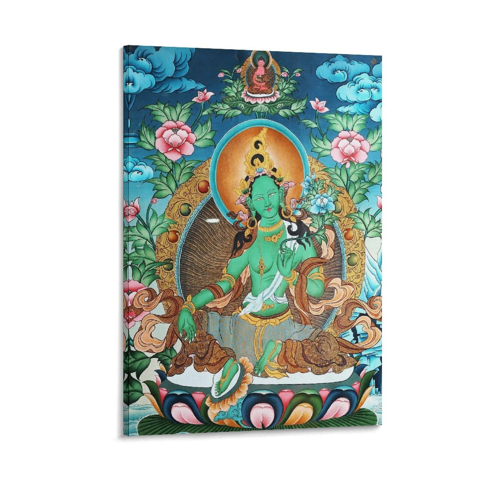 Goddess Green Tara Thangka Painting With Frame Room Aesthetic Poster ...