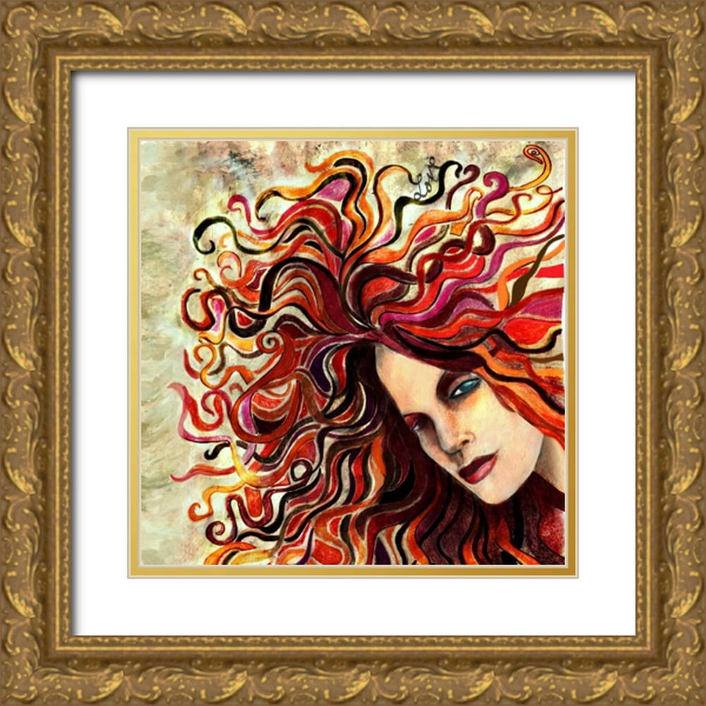 Goddess, Jami 15x15 Gold Ornate Wood Framed with Double Matting Museum ...