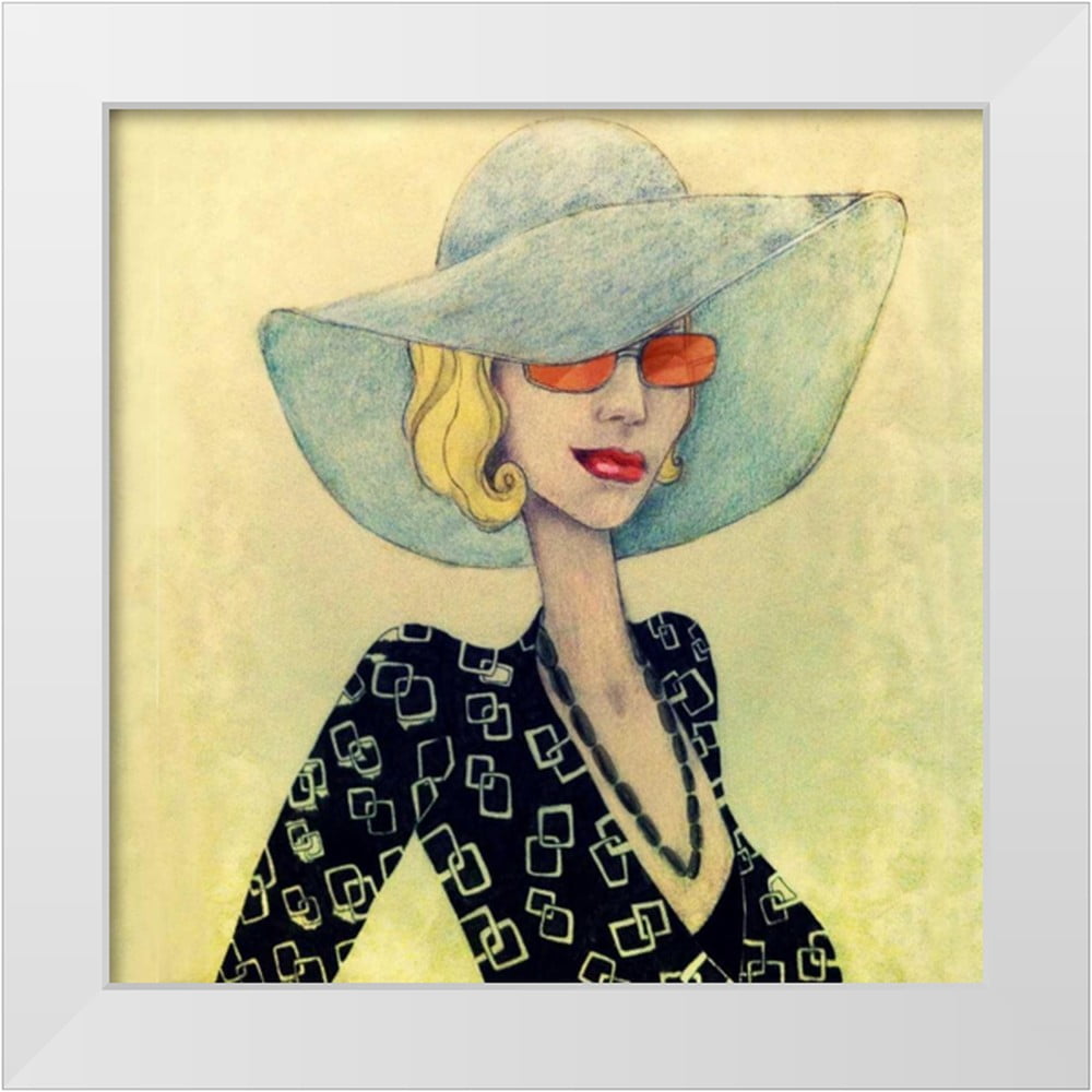 Goddess, Jami 15x15 White Modern Wood Framed Museum Art Print Titled - Lady with Hat - Walmart.com