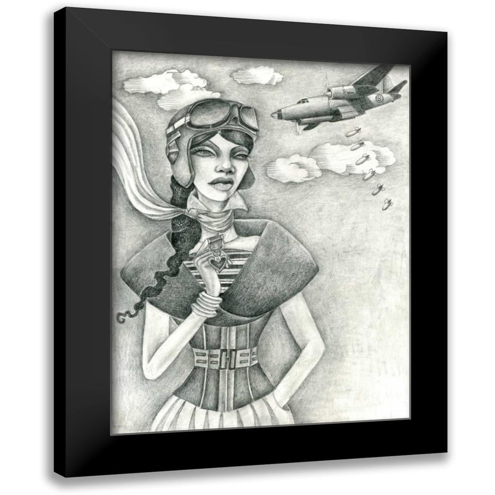 Goddess, Jami 15x18 Black Modern Framed Museum Art Print Titled - The Aviator (Drawing ...