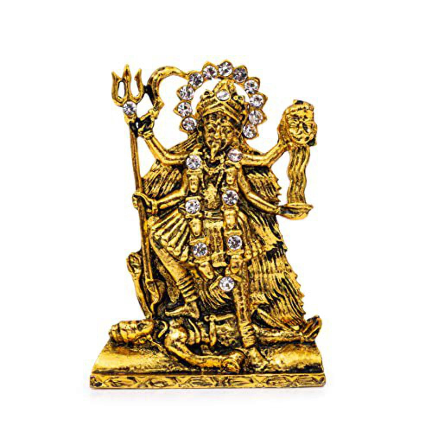 Goddess Kali MATA Idol Maa Kali Murti (B-164) Antique Gold Metal Statue ...